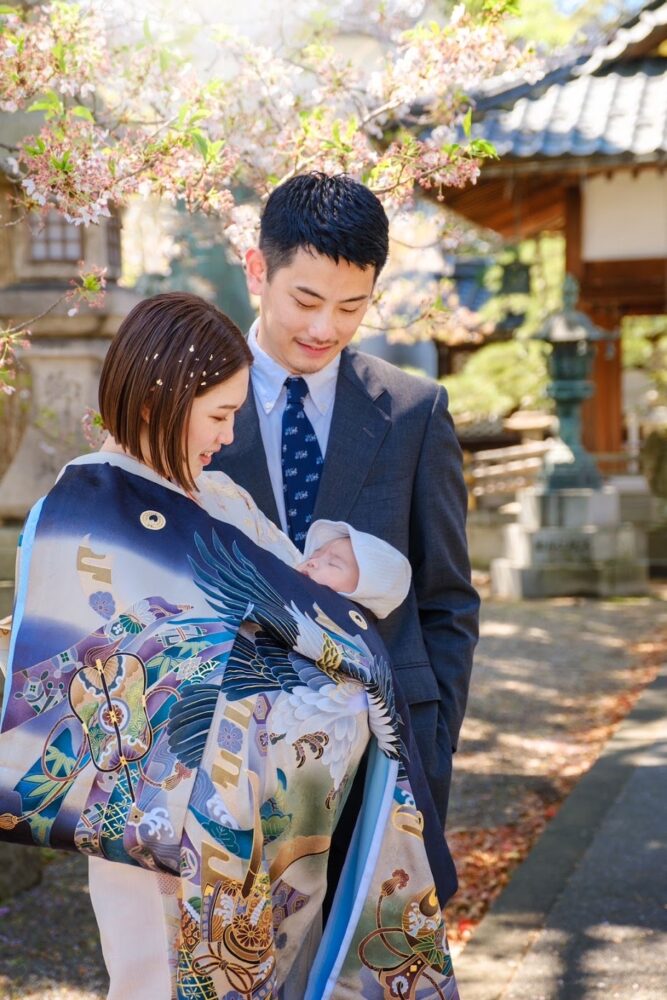 春のお宮参りとお食い初めの撮影（お宮参りは敦賀市八幡神社、お食い初めはかどのさんで♪） | 敦賀で記念日のロケーションフォトを！ モフモフ フォト